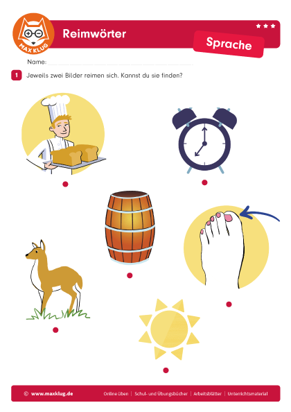 Bilder von Reimwörtern verbinden