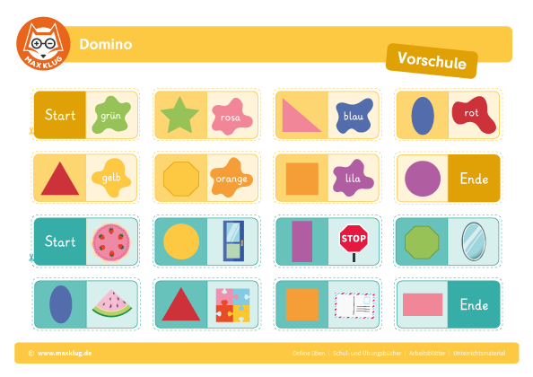 Domino mit Farben und Formen